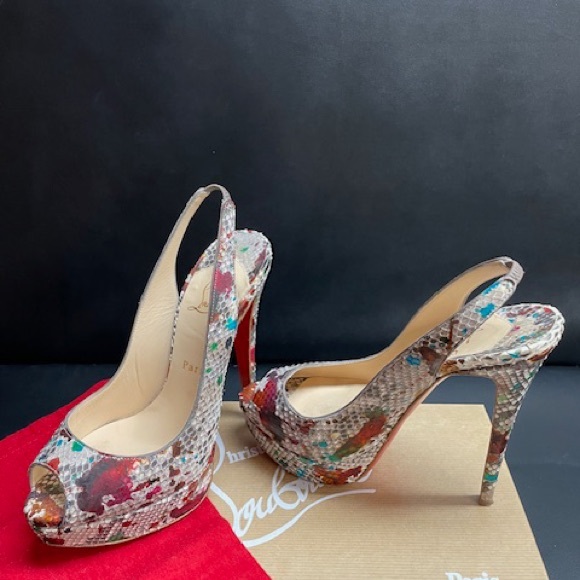 Christian Louboutin | Shoes | Christian Louboutin Multicolor Snakeskin ...